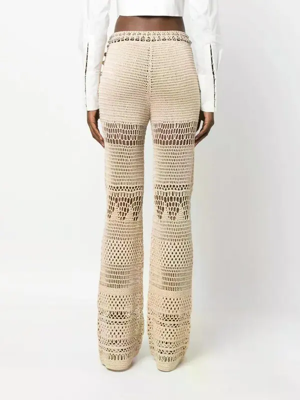Rabanne High-waisted Knitted Trousers