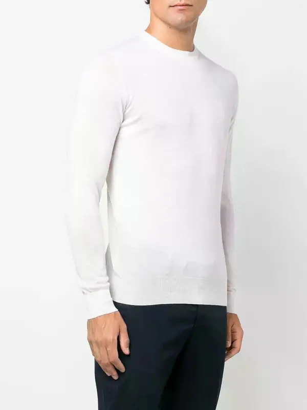 Fedeli Crew Neck Cashmere Cardigan - White