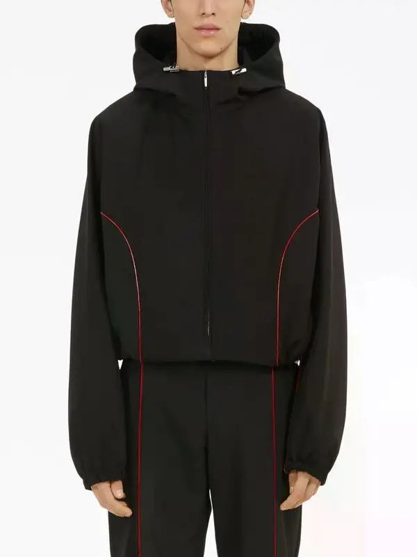 FERRAGAMO Contrast-piping Drawstring Lightweight Jacket