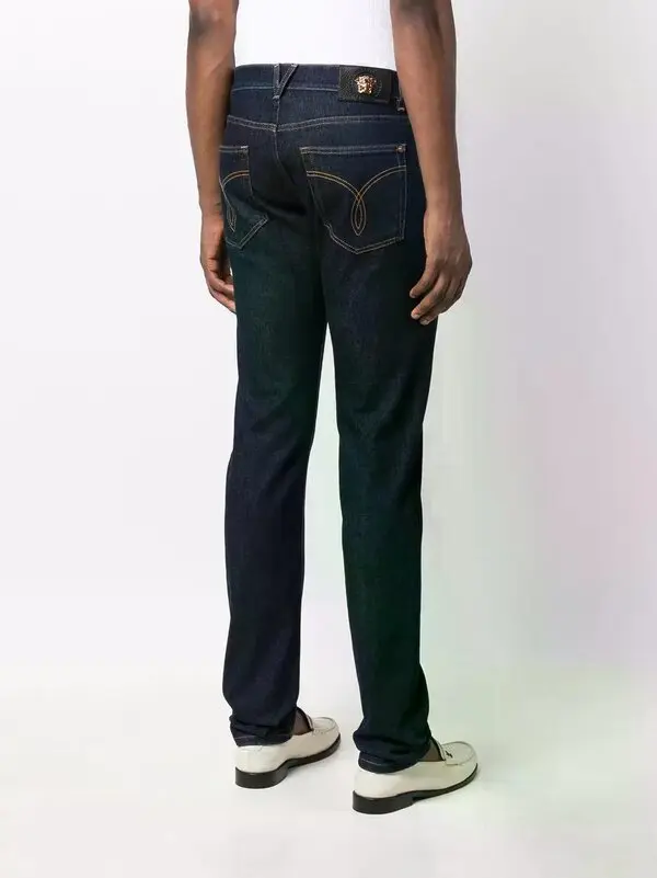 Versace Mid-rise Slim-fit Jeans With Medusa Hardware