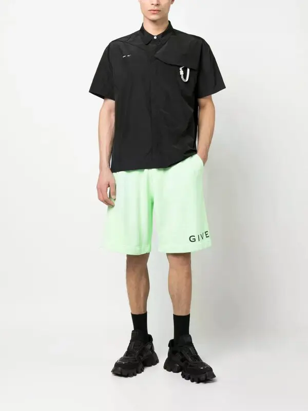Givenchy Logo Print Track Shorts - Green