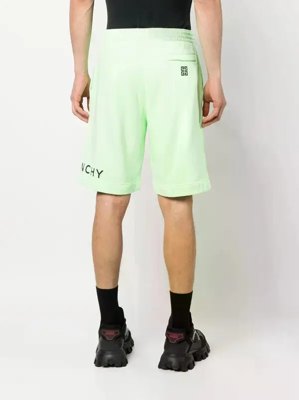 Givenchy Logo Print Track Shorts - Green