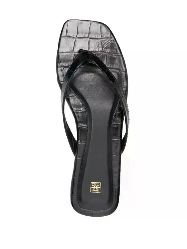 TOTEME Croc-embossed Flip Flops