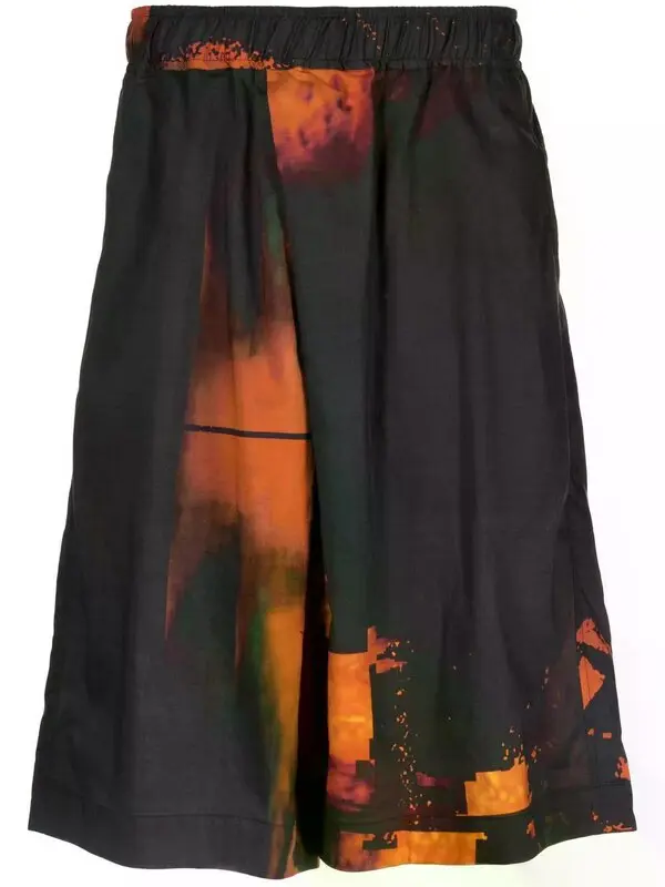 JULIUS Tie-dye Bermuda Shorts - Black