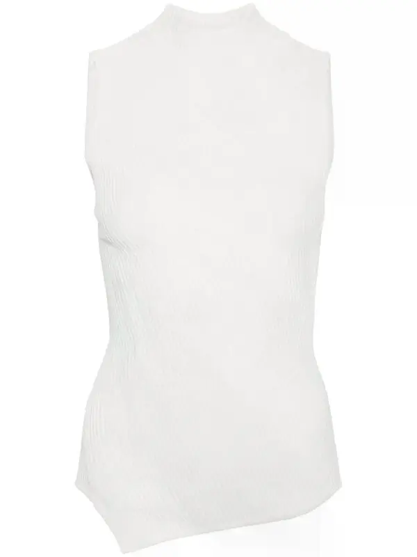 TOTEME Almaz Asymmetric Ribbed Tank Top - White