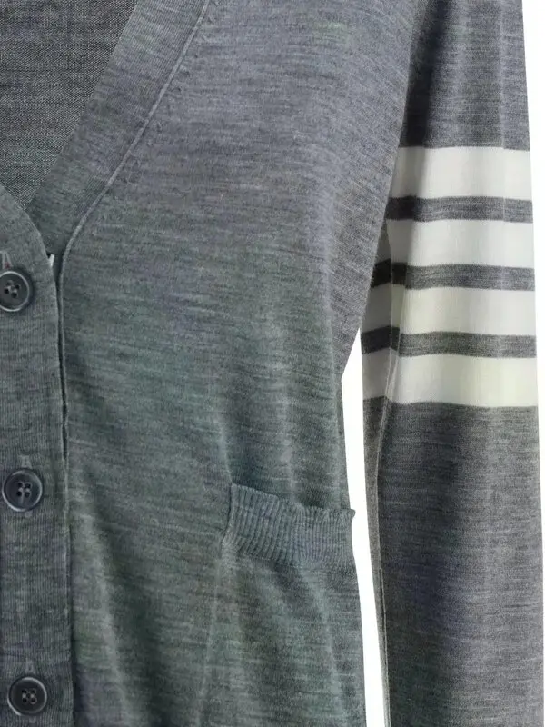 Thom Browne Four-bar Wool Cardigan