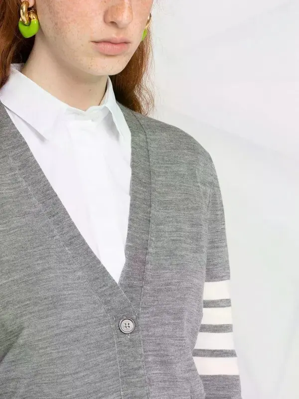 Thom Browne Four-bar Wool Cardigan