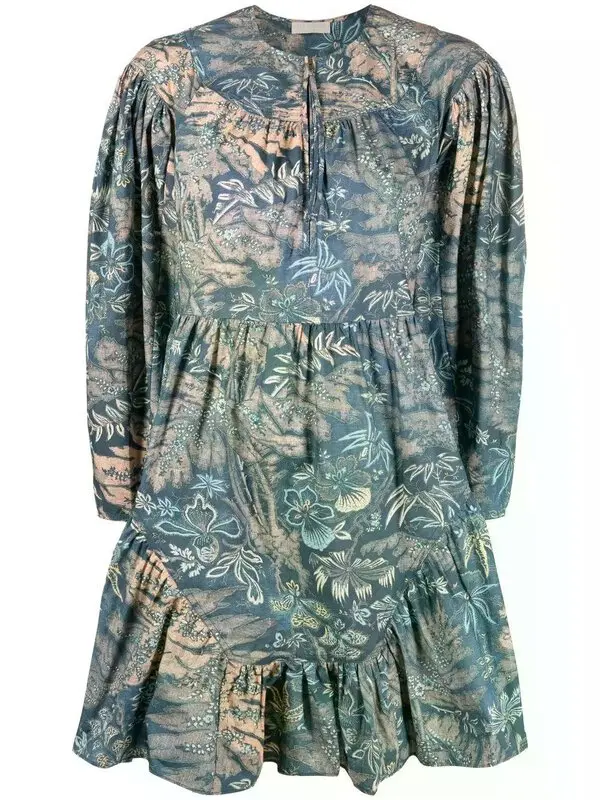 Ulla Johnson Leiko Floral-print Mini Dress - Blue