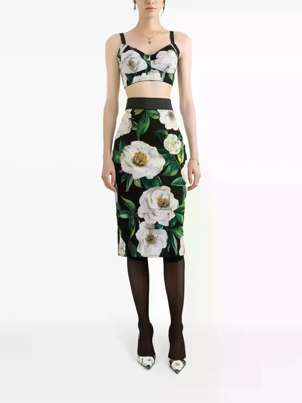 Dolce & Gabbana Floral Print Pencil Skirt