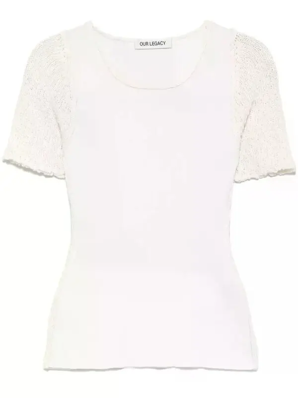 Our Legacy Off-white Round Neck Short Sleeve Top