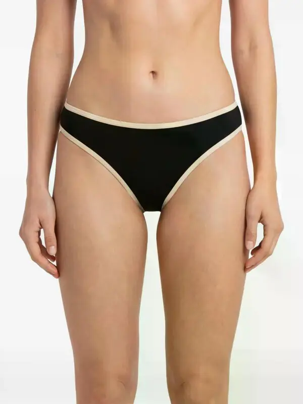 TOTEME Striped-edge Bikini Bottoms - Black