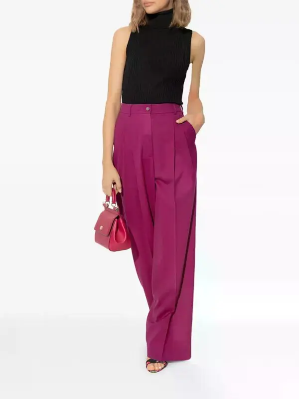 Dolce & Gabbana Ribbed Wool-blend High Neck Top