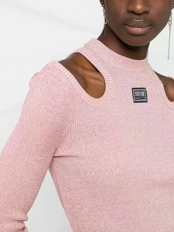 Versace Cut-out Knitted Midi Dress