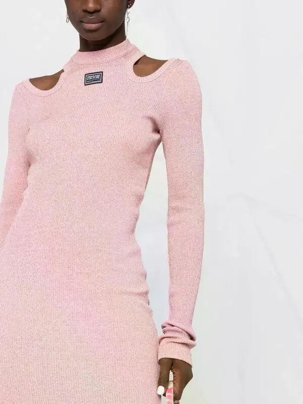 Versace Cut-out Knitted Midi Dress