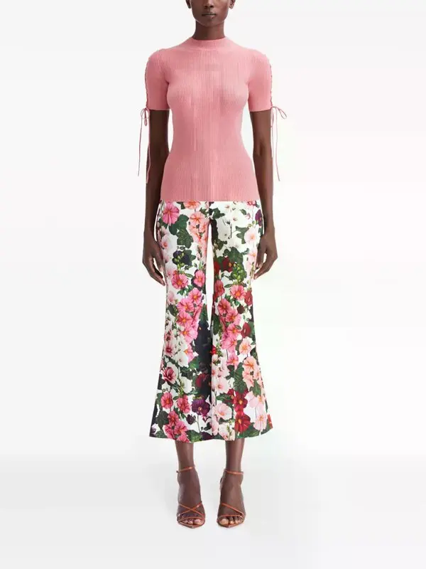Oscar De La Renta Tie-detail Ribbed Jumper