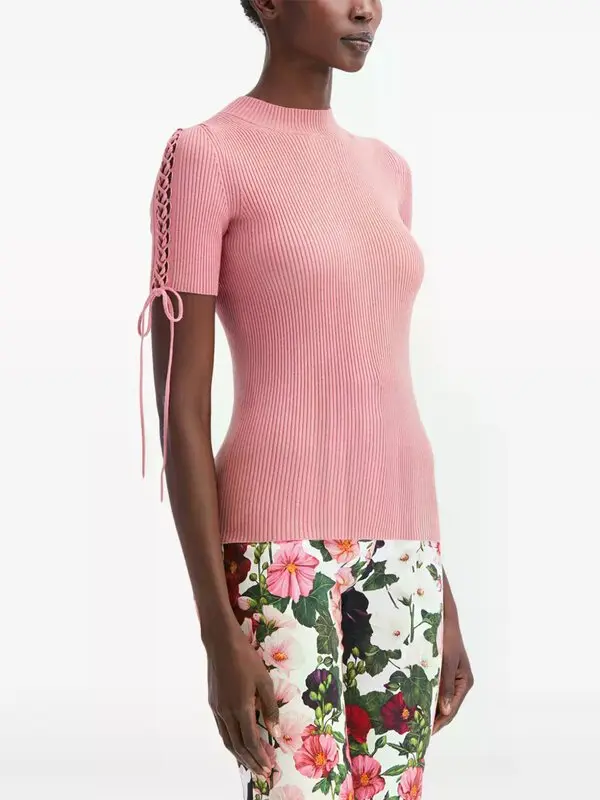 Oscar De La Renta Tie-detail Ribbed Jumper