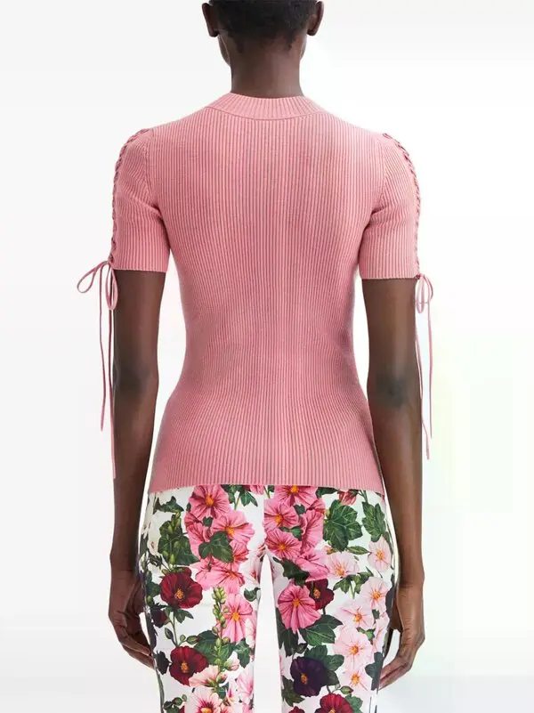 Oscar De La Renta Tie-detail Ribbed Jumper