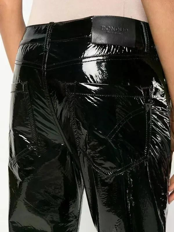 DONDUP High-shine Cropped Straight-leg Trousers