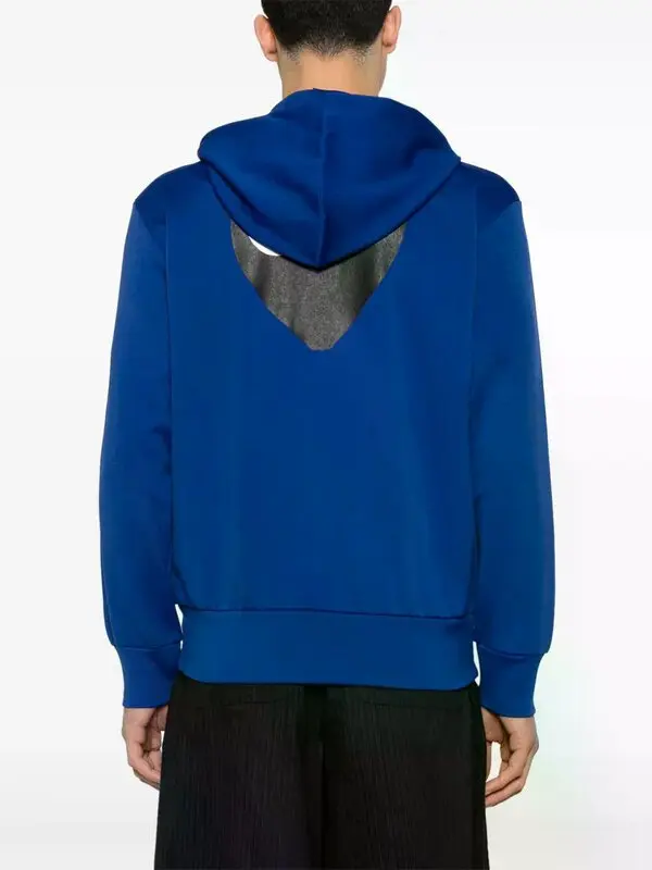 Play Comme Des Garcon Heart Emblem Full Zip Hoodie - Blue