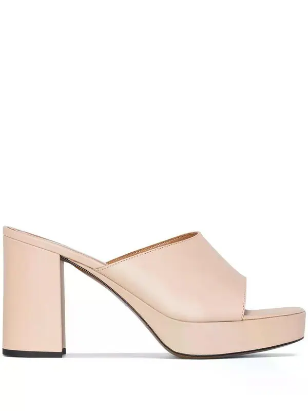 ATP ATELIER Zorzino Leather Platform Block Heel Sandals - Neutrals