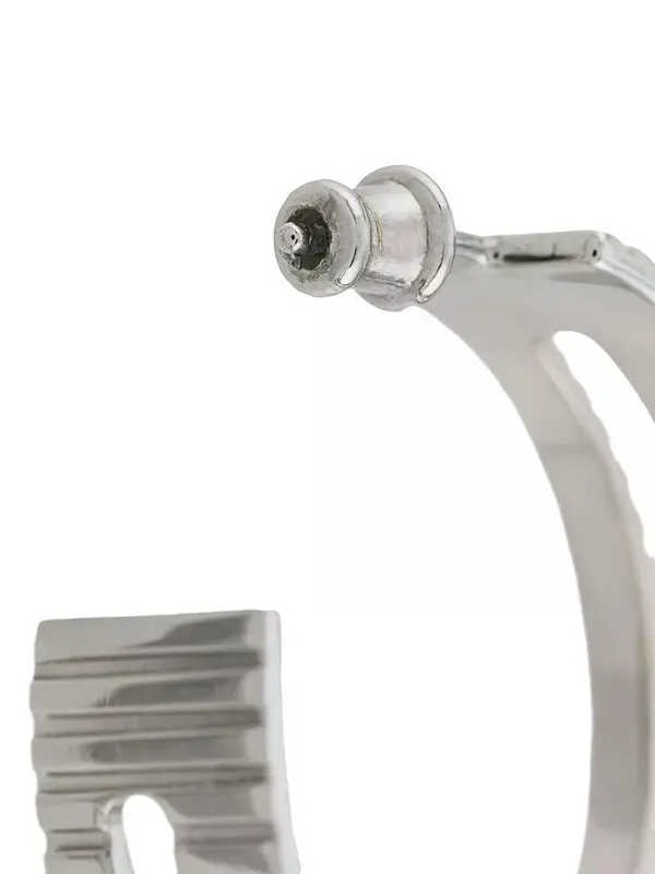 IVI Tone Rhodium-plated Sterling Slot Hoop Earrings