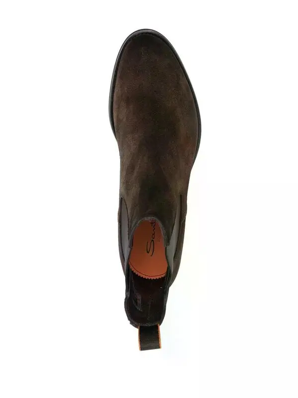 Santoni Suede Chelsea Boots - Brown