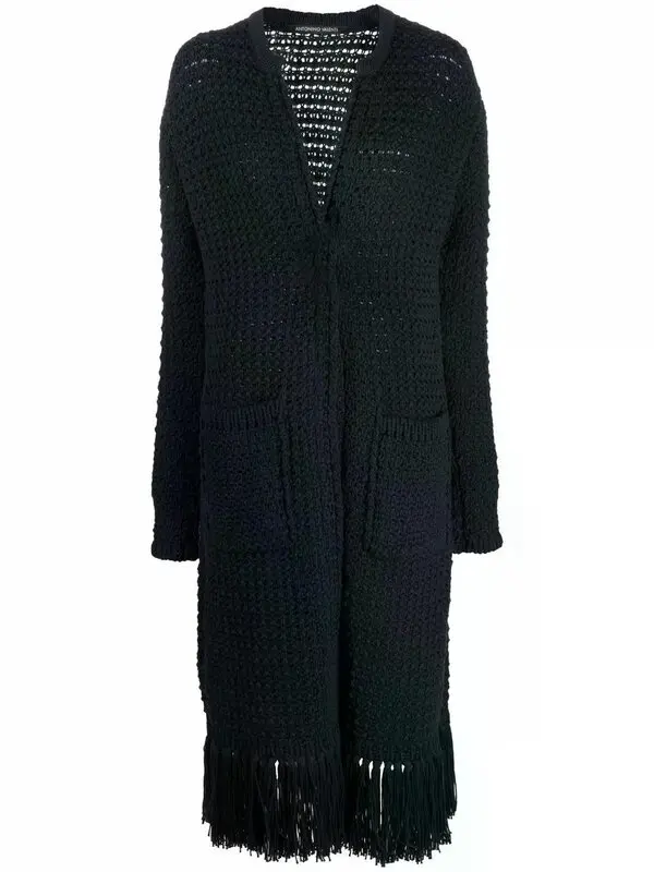 ANTONINO VALENTI Chunky-knit Frayed-edge Cardigan-coat