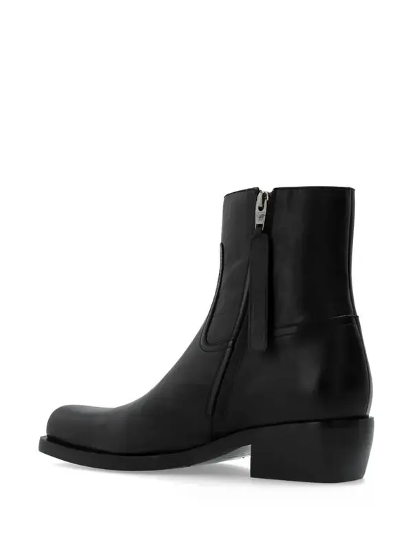Versace Luciano Leather Ankle Boots