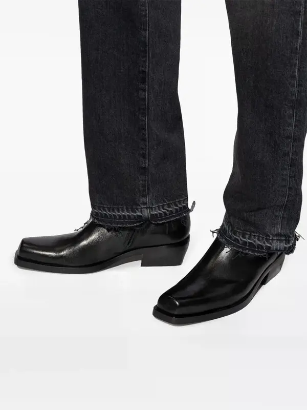 Versace Luciano Leather Ankle Boots