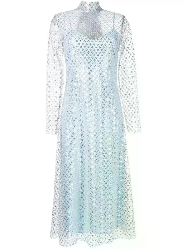 MACGRAW Embellished Sequined Midi Dress