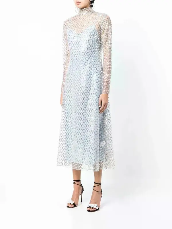 MACGRAW Embellished Sequined Midi Dress