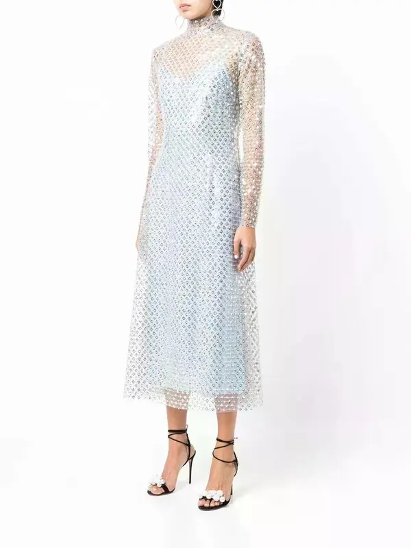 MACGRAW Embellished Sequined Midi Dress