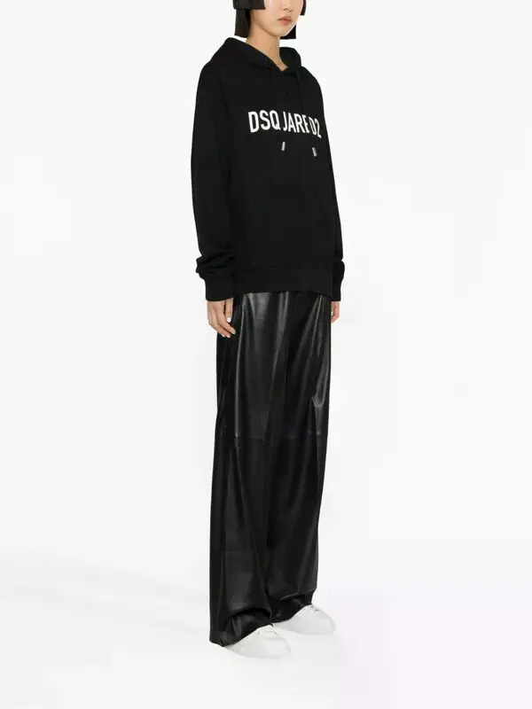 Dsquared2 Cotton Logo Hoodie - Black