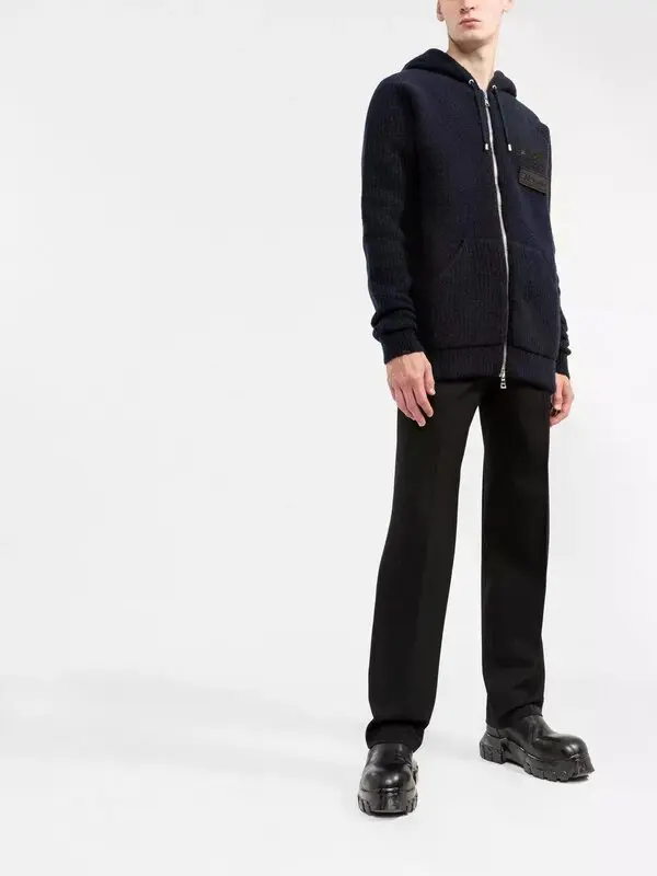 Balmain Logo-patch Zip-up Hoodie