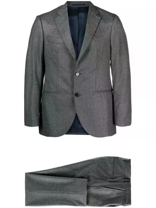 D4.0 Pinstripe-pattern Single-breasted Blazer - Grey