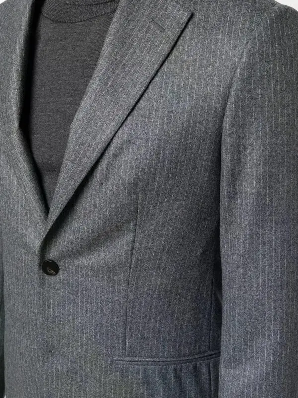 D4.0 Pinstripe-pattern Single-breasted Blazer - Grey