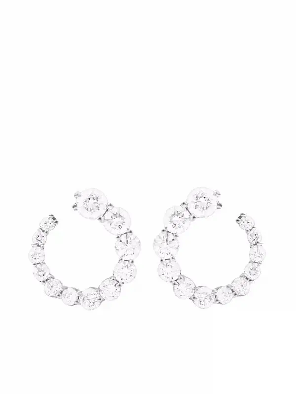 Melissa Kaye 18kt White Gold Aria Diamond Earrings - Silver