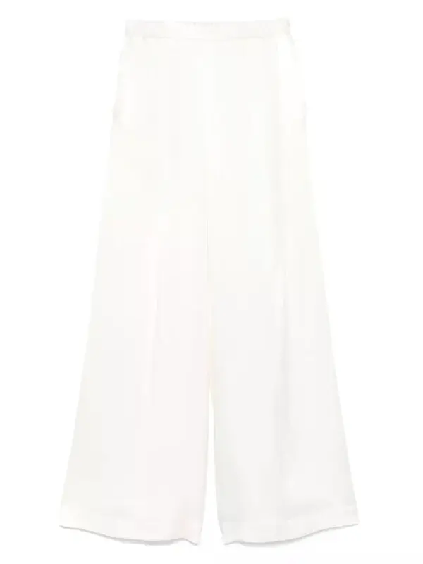 Carine Gilson Wide-leg Satin Pajama Trousers - Neutrals