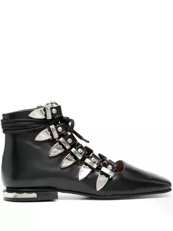 Toga Leather Lace-up Ankle Boots
