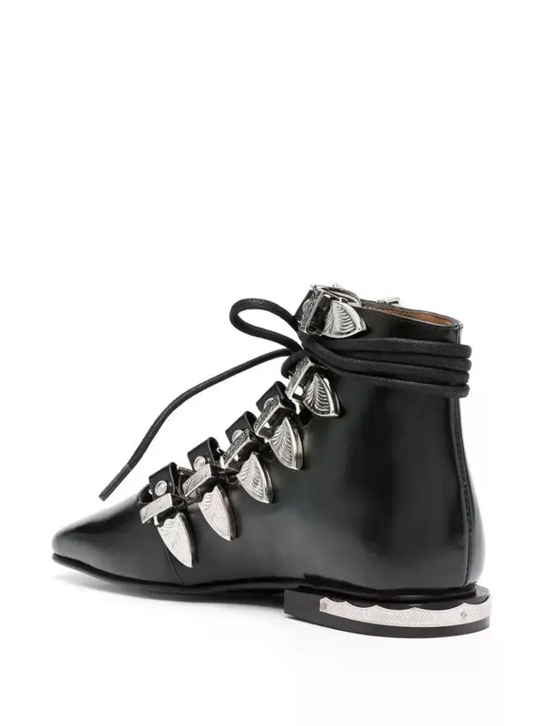Toga Leather Lace-up Ankle Boots