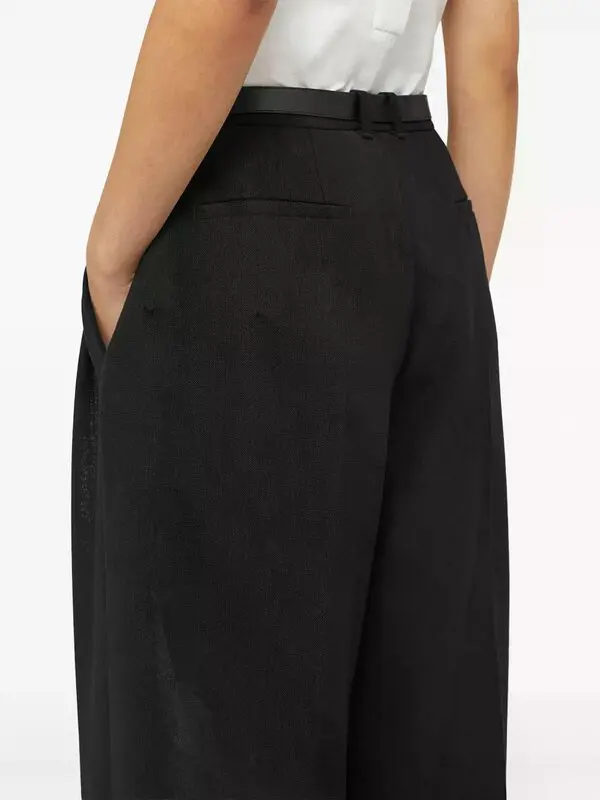 JIL SANDER Belted Wool Palazzo Pants