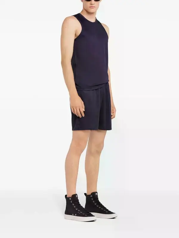 COURREGES Navy Embroidered Logo Sleeveless Top - Blue