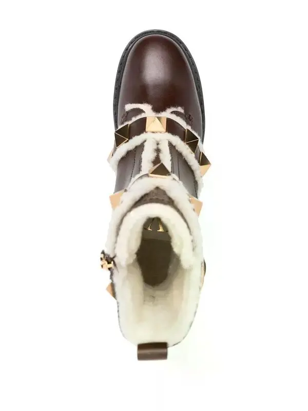 Valentino Garavani Rockstud Embellished Biker Boots