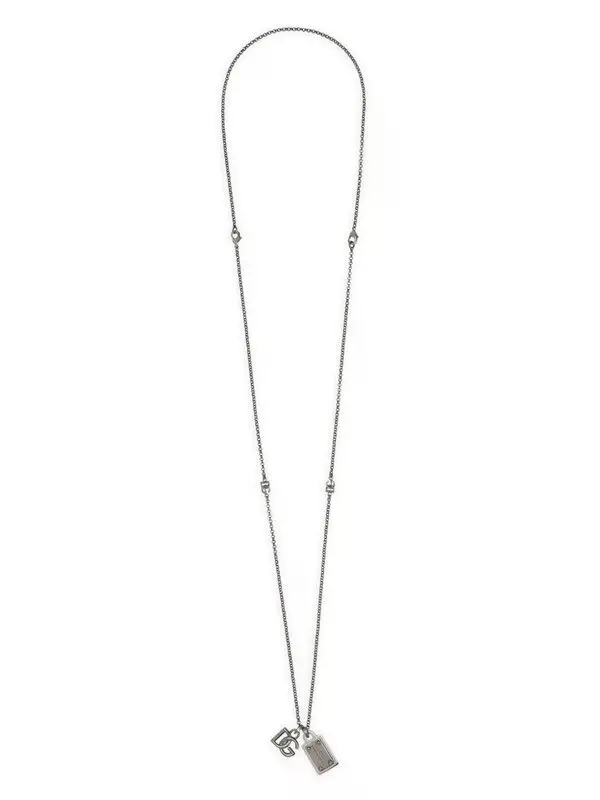 Dolce & Gabbana Logo-plaque Dog-tag Necklace - Silver