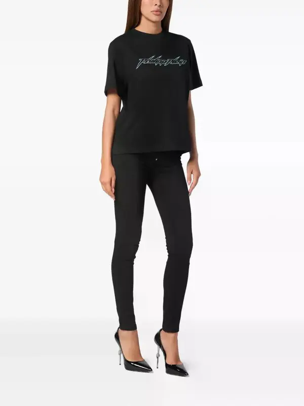 Philipp Plein Jersey T-shirt With Logo Embellishment