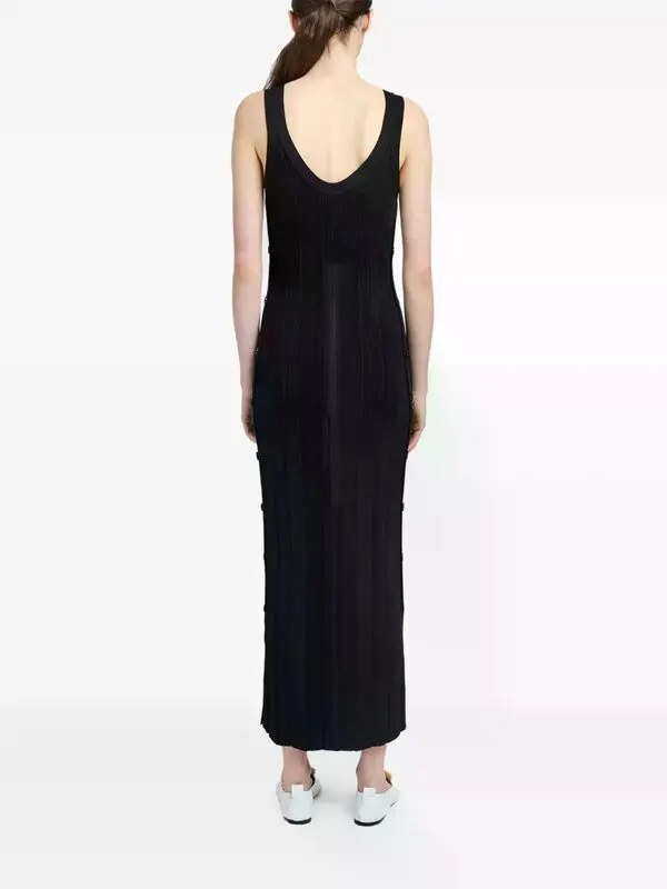 Proenza Schouler Ellis Ribbed Maxi Dress With V-neck - Black