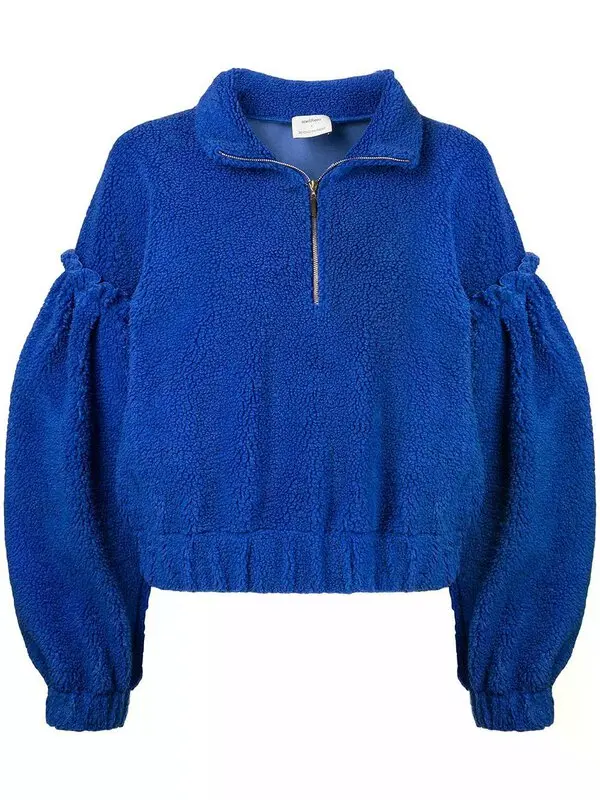 ONEFIFTEEN Beyond The Radar Fleece Jacket With Gathered Sleeves - Blue