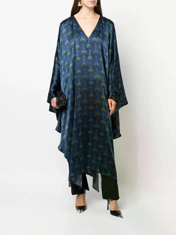 Ozwald Boateng Geometric-print Silk Cape Shirt