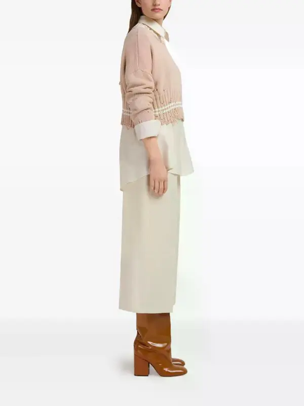 Marni Cropped Sweater With Distressed Detailing