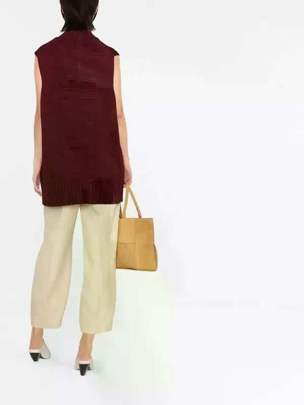 JIL SANDER Knitted High-neck Vest - Red
